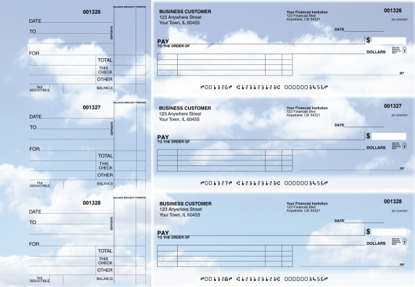 Clouds Itemized Payment Business Checks