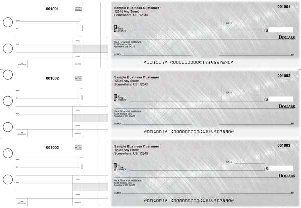 Brushed Metal Standard Disbursement Designer Business Checks
